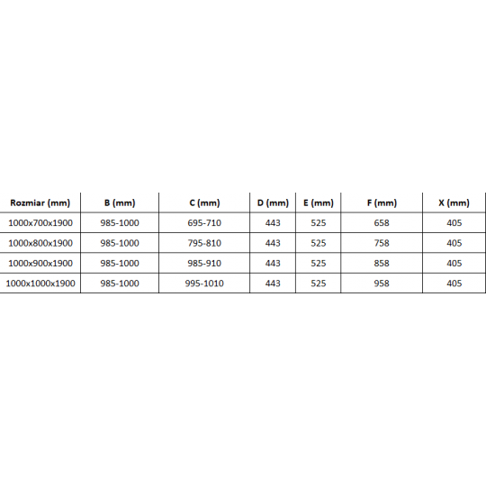 Mexen Omega kabina prysznicowa rozsuwana 100 x 100 cm, transparent ...
