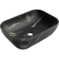 Mexen Rita umywalka nablatowa 45 x 32 cm, czarna kamień - 21084588